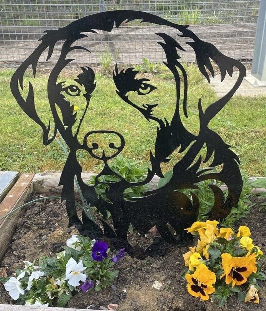 Large Labrador Working Lab Metal Wall Art Memorial Sculpture Gift 400mm ...