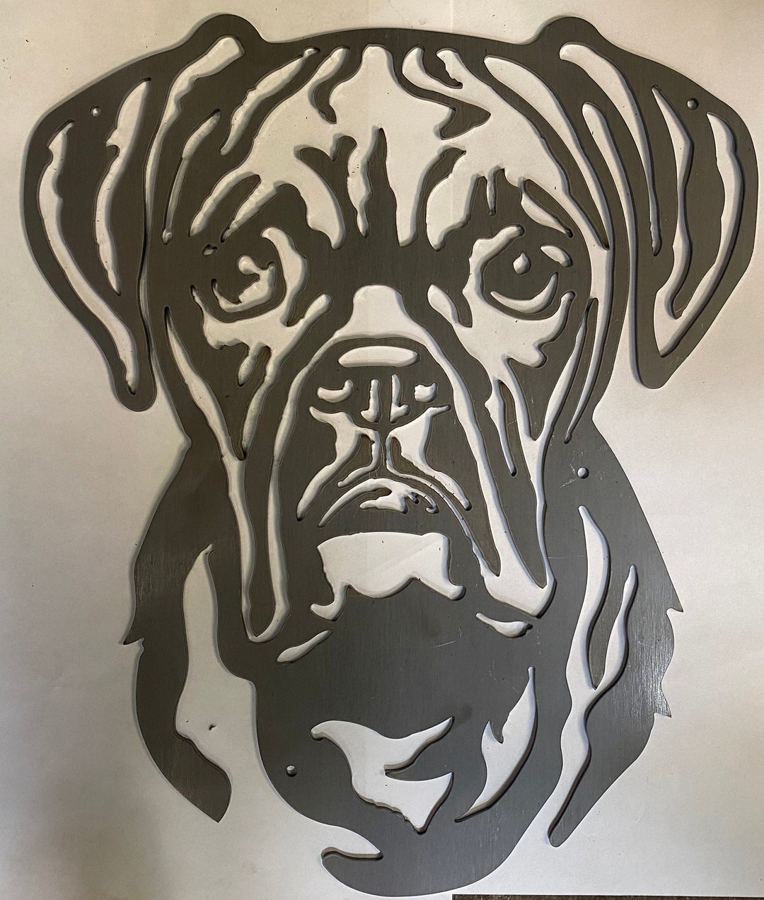 Large Boxer Dog Metal Wall Art Memorial Sculpture Gift 380mm Approx ...