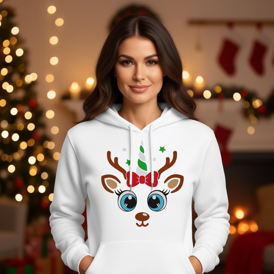 Reindeer Face Clipart Bundle, Christmas Card Design (digital Download ...