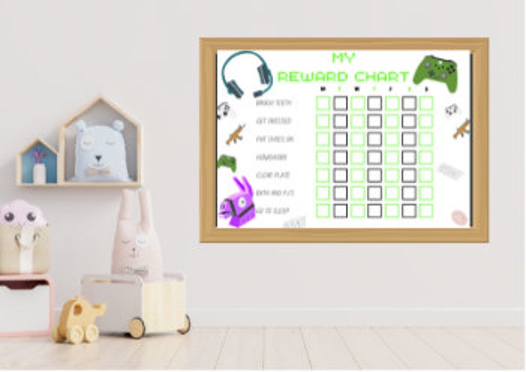DIGITAL Gamer Reward Chart Printable Reward Chart Gaming - Etsy