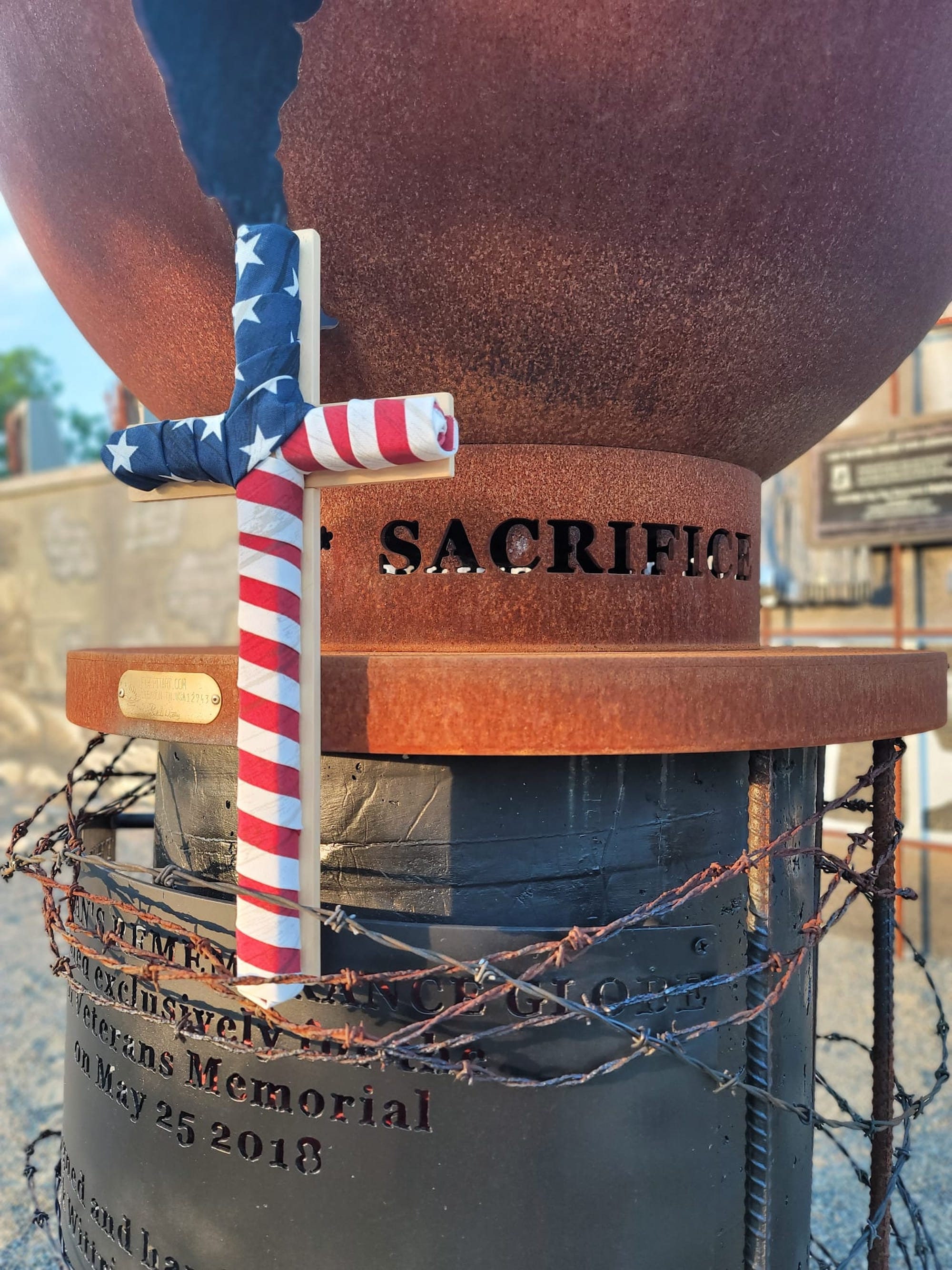 American Flag Wrapped Cross, Tattered Cross, Military Gifts, Veteran ...