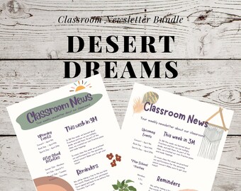 Desert Blooms Classroom Newsletter Bundle: Editable, Printable, Digital ...