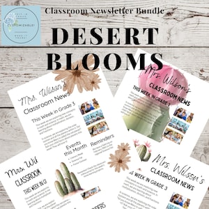 Desert Blooms Classroom Newsletter Bundle: Editable, Printable, Digital ...