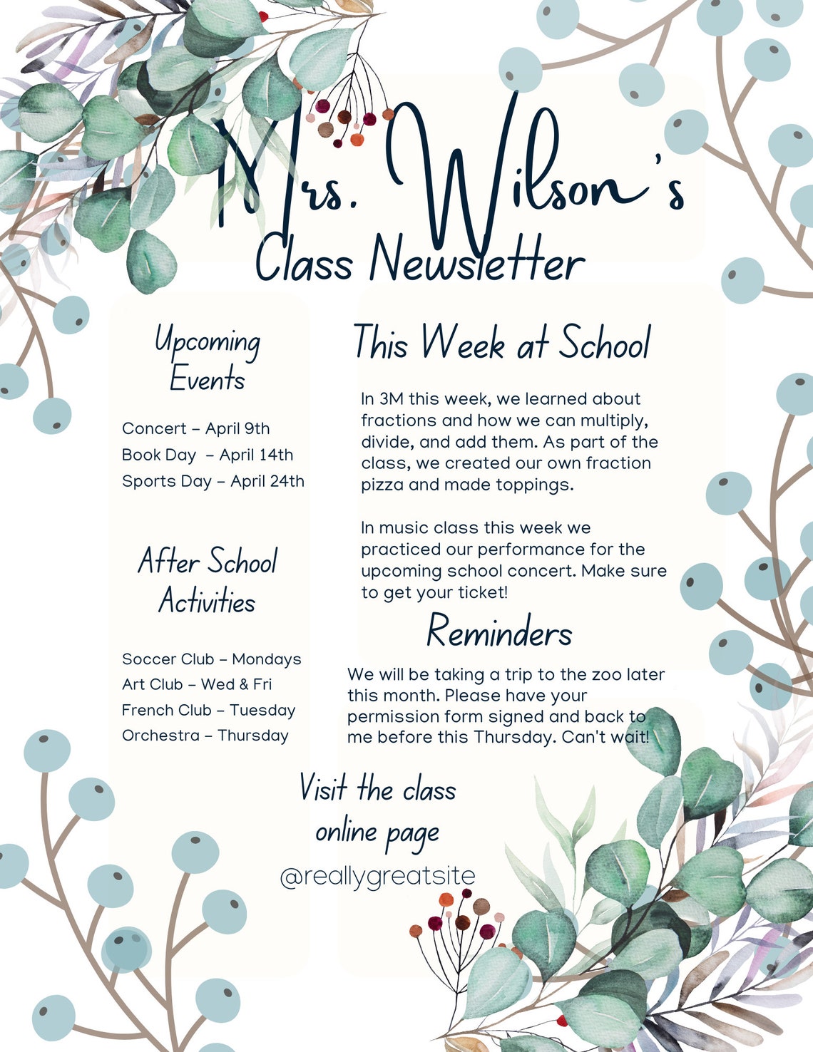 Winter Wonders Classroom Newsletter Bundle - Etsy