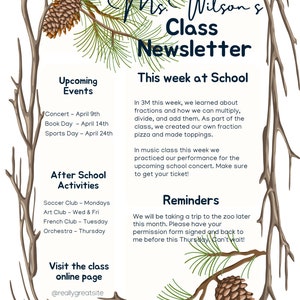Woodlands Classroom Newsletter Bundle: Digital, Editable, Printable ...