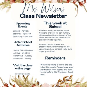 Boho Rose Classroom Newsletter Bundle - Etsy