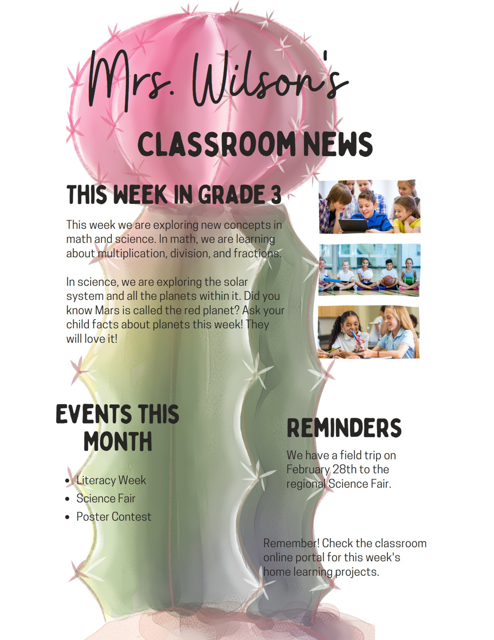 Desert Blooms Classroom Newsletter Bundle: Editable, Printable, Digital ...