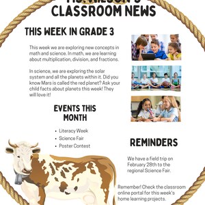 Cow Print Classroom Newsletter Bundle: Digital, Editable, Printable ...