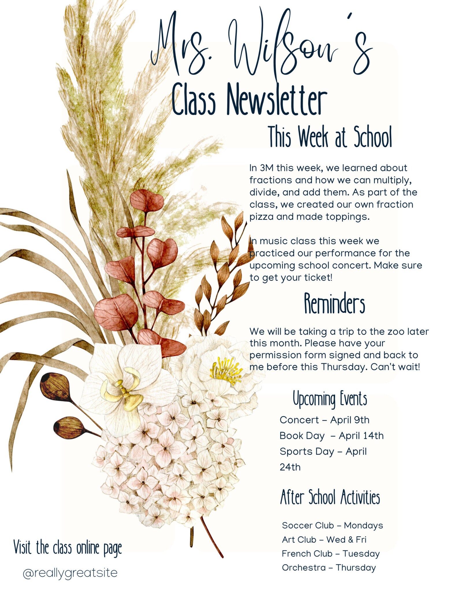 Boho Rose Classroom Newsletter Bundle - Etsy