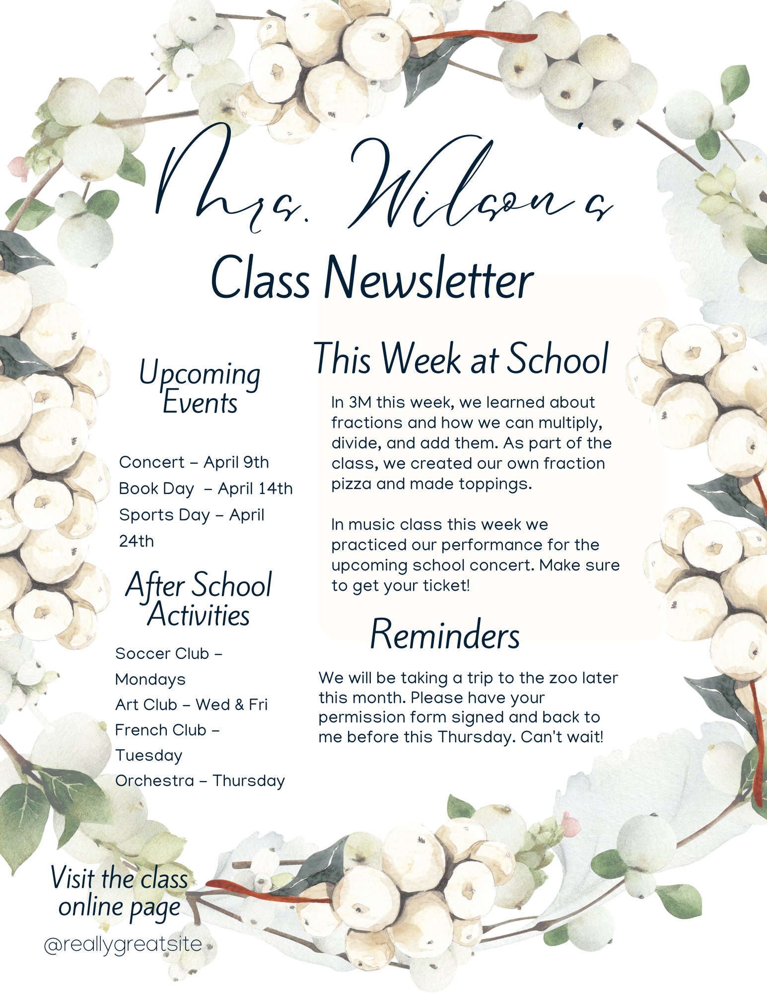 Winter Wonders Classroom Newsletter Bundle - Etsy