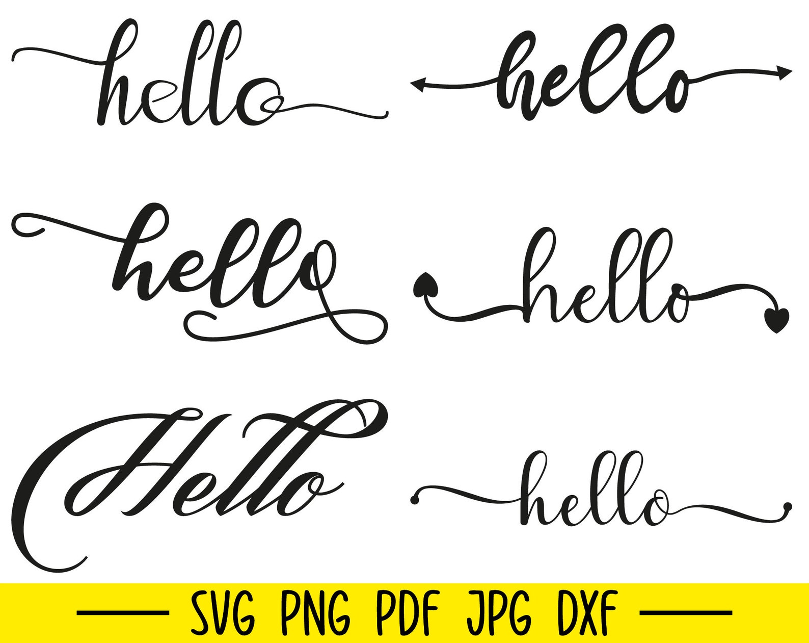 Hello Svg, Hello Svg Bundle, Hello Sign Svg, Hello, Hello Cut File - Etsy