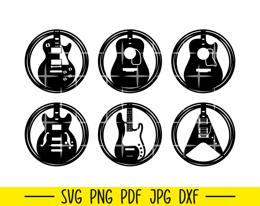 Guitar Svg, Guitar Svg Files, Guitar Cut Files, Gutar Pick Svg, Music ...
