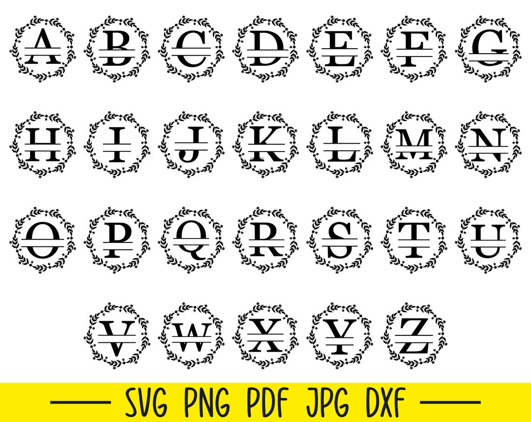 Floral Monogram Letters Svg, Monogram Letters Svg, Monogram Svg, Split ...
