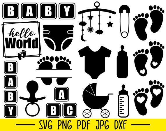 Baby Svg Baby Svg Bundle Baby Feet Svg Bundle Baby | Etsy