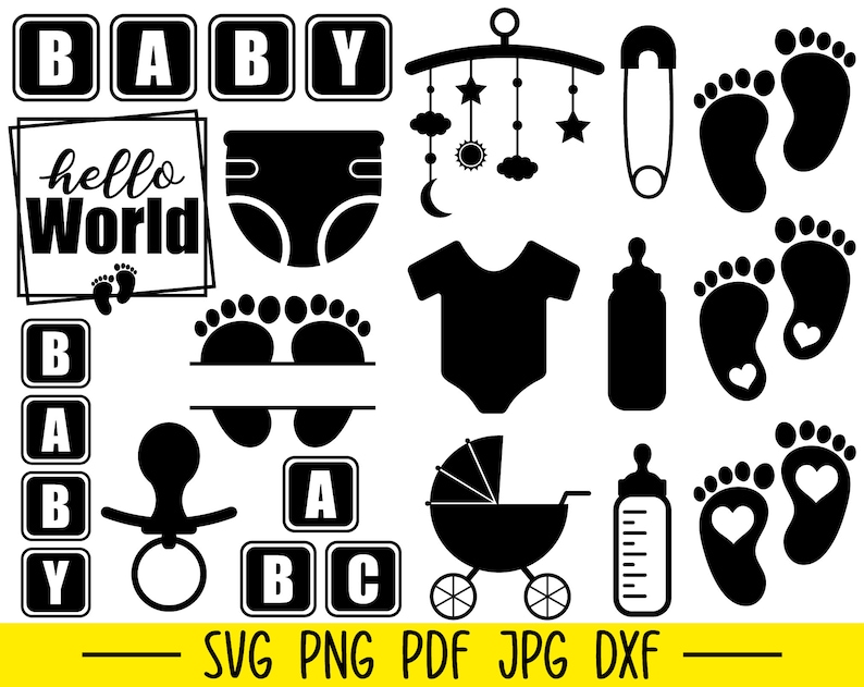 Baby Svg, Baby Svg Bundle, Baby Feet Svg Bundle, Baby Footprint Svg ...