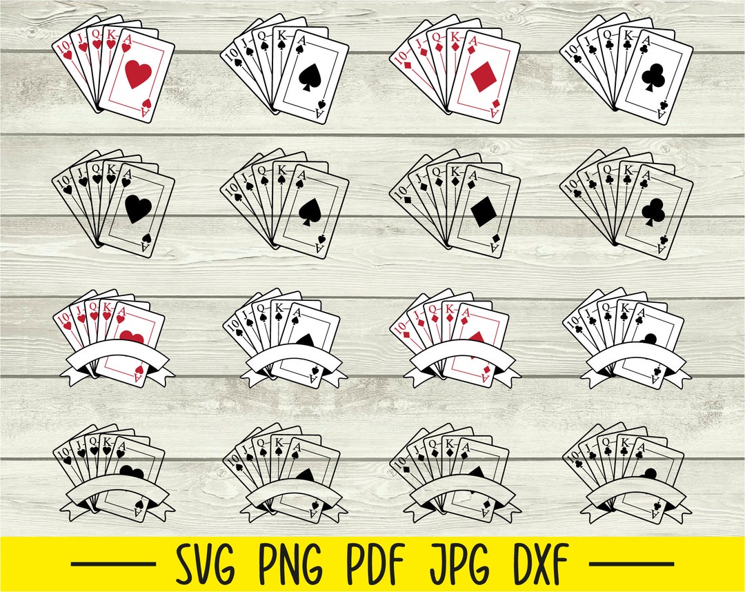Royal Flush Svg, Playing Cards Svg, Poker Svg, Casino Svg, Gambling Svg ...