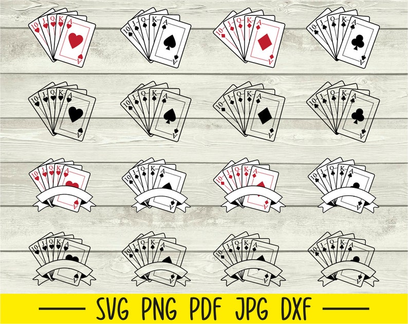 Royal Flush Svg, Playing Cards Svg, Poker Svg, Casino Svg, Gambling Svg ...