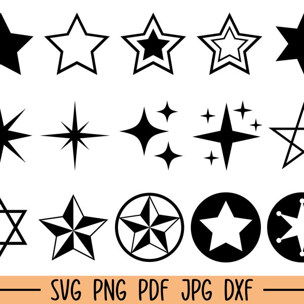 4 Point Star Svg - Etsy