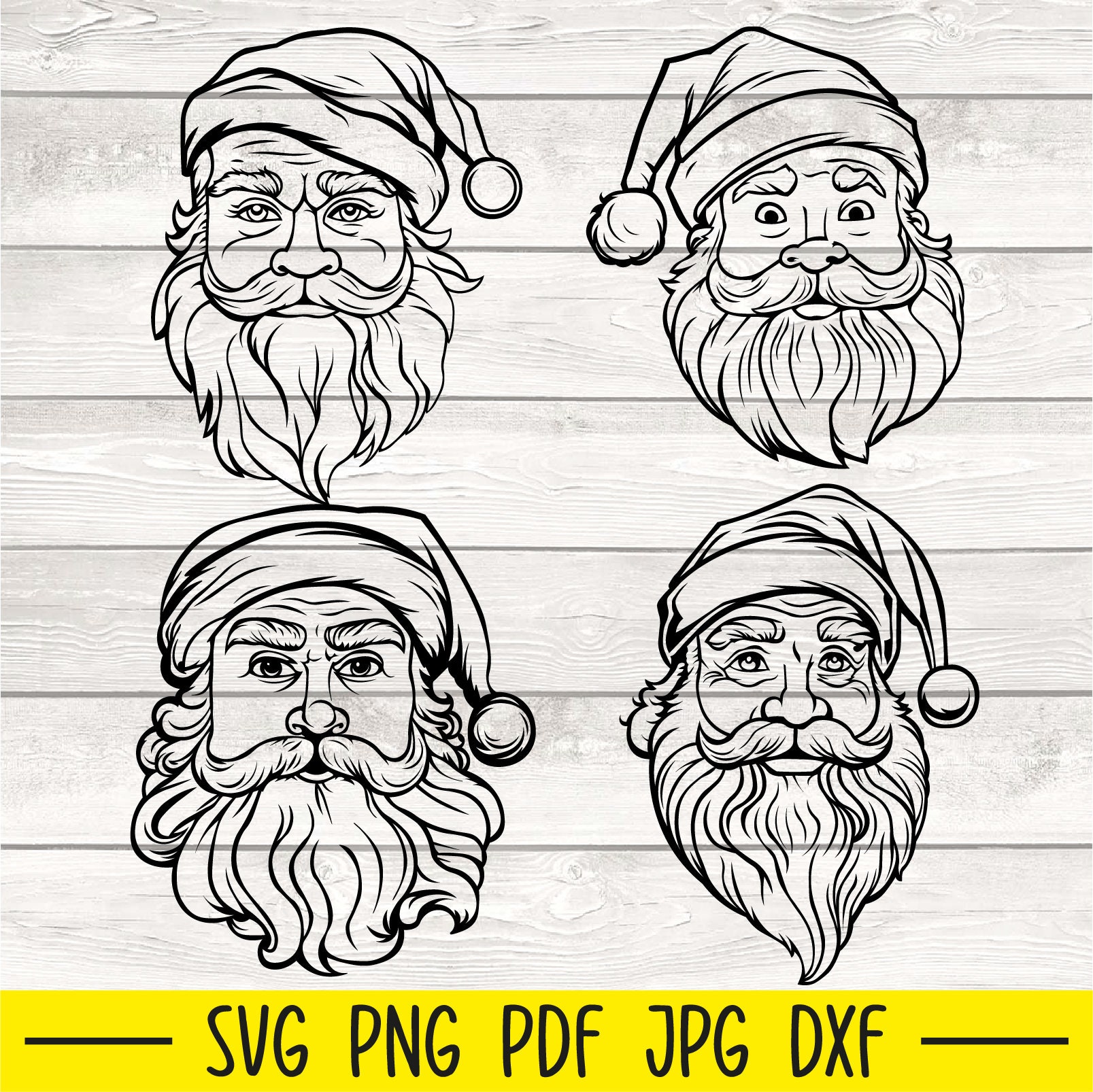 Santa Svg, Santa Svg Bundle, Santa Face Svg, Santa Head Svg, Christmas ...
