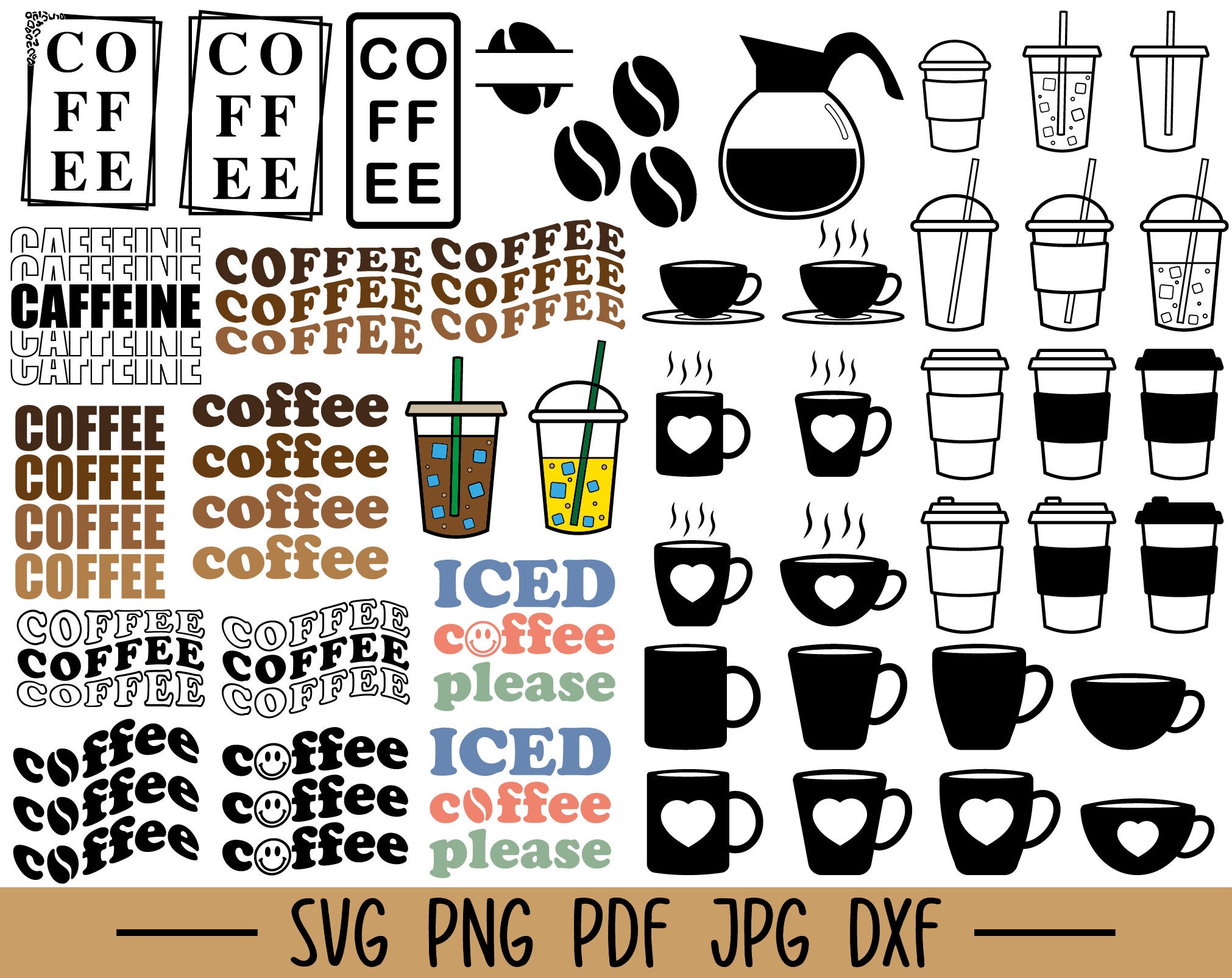 Coffee Svg Bundle, Coffee Svg, Coffee Mug Svg Bundle, Iced Coffee Svg ...