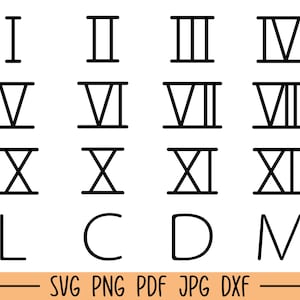 Roman Numerals Svg, Roman Numerals Cut Files, Roman Numbers Svg, Number ...