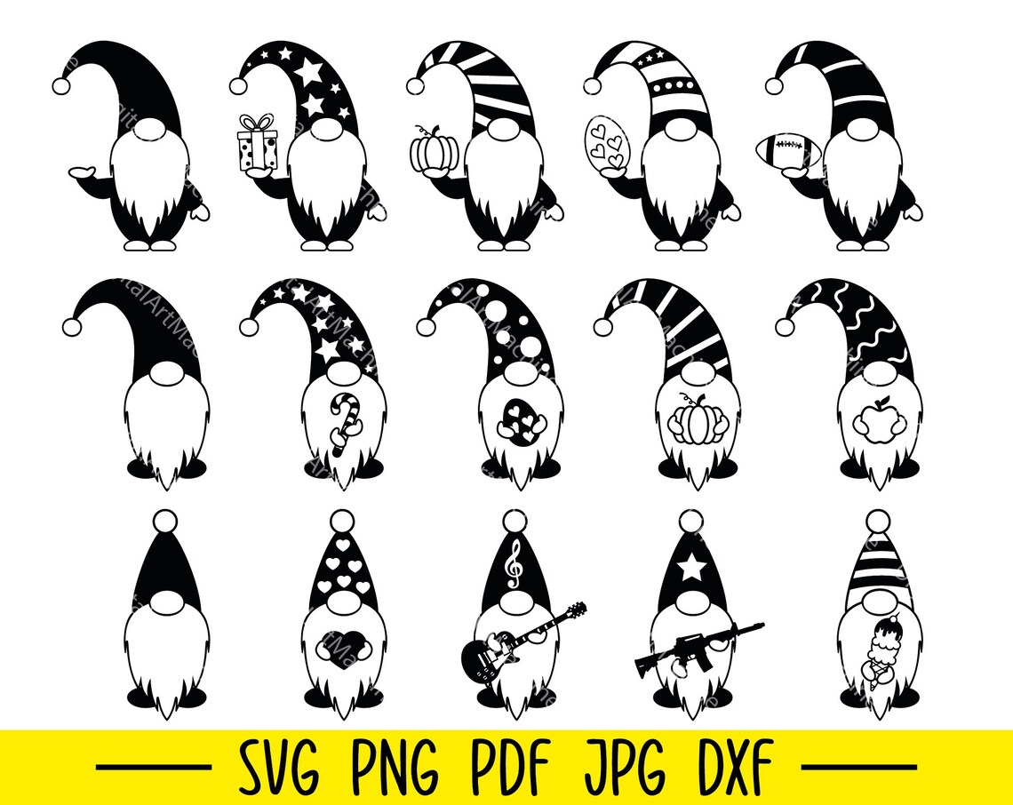 Gnome Svg Bundle, Gnomes Svg Bundle, Gnome Clipart, Gnome Svg, Gnome ...