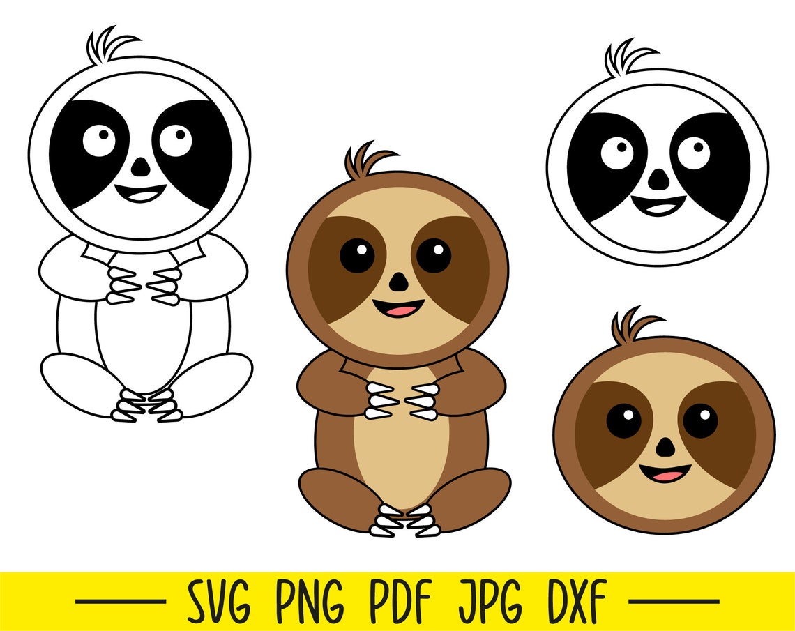 Sloth Svg Sloth Svg Bundle Sloth Cut File Cute Sloth Svg - Etsy