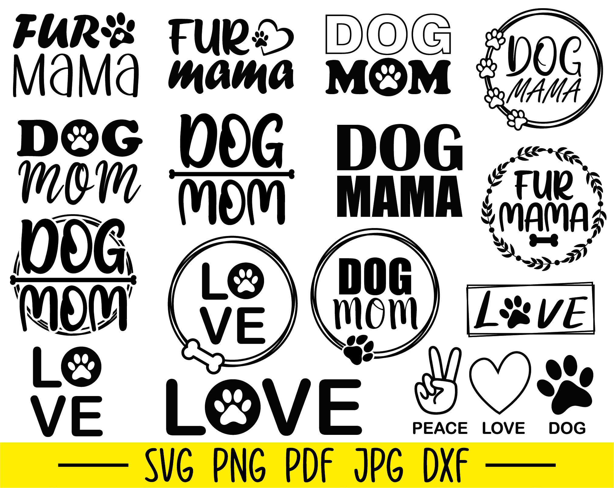 Dog Svg Files , Dog Mom Svg, Dog Mama Svg, Fur Mama Svg, Dog Svg Bundle ...