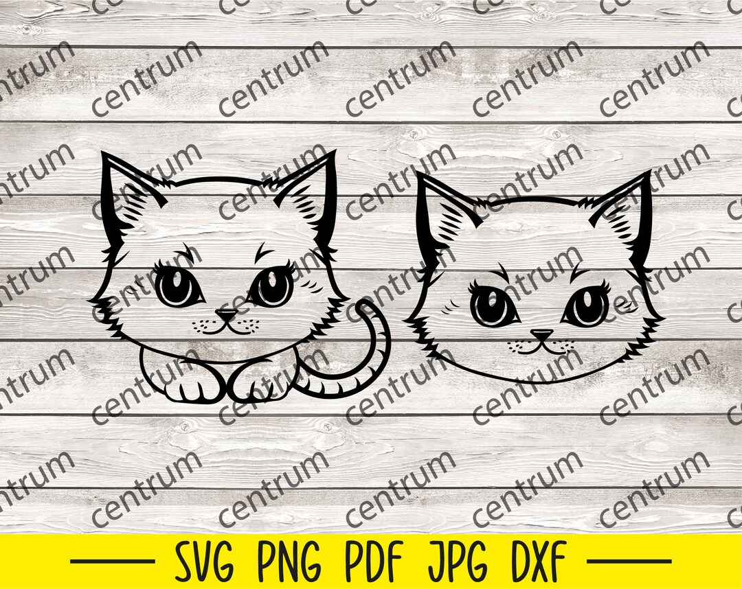 Lindo gato Svg, gatito Svg, Sat Svg, Kawaii Svg, Cat Face Svg, Funny ...