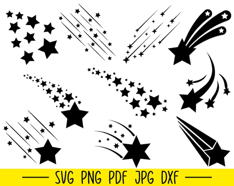 Shooting Star Svg, Shooting Star Svg Bundle, Star Svg Bundle, Star Svg ...