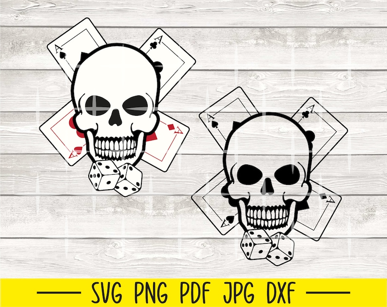 Skull Gambler Svg, Playing Cards Svg, Casino Svg, Gambling Svg, Cards ...