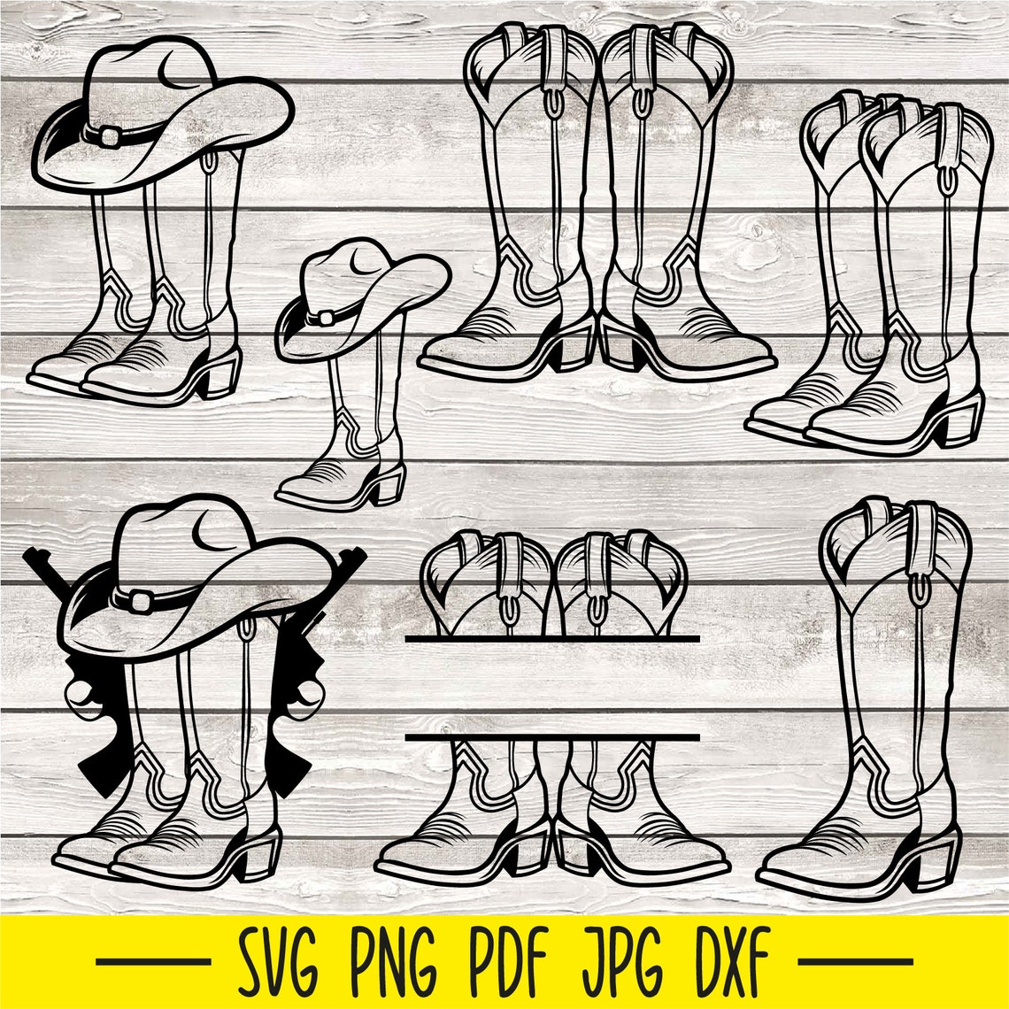 Cowboy Boots Svg, Western Svg, Cowgirl Boots Svg, Cowboy Hat Svg ...