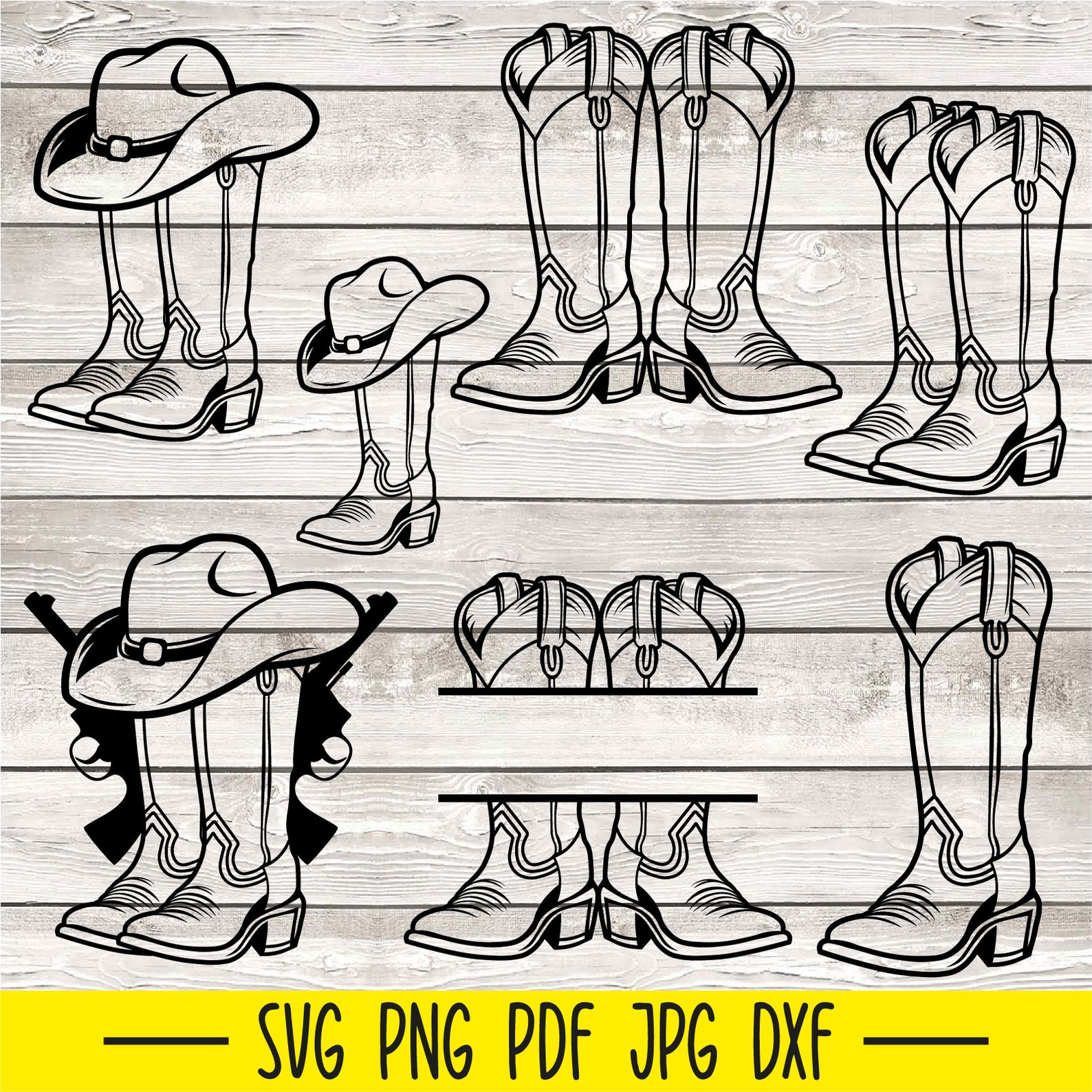 Cowboy Boots Svg, Western Svg, Cowgirl Boots Svg, Cowboy Hat Svg ...