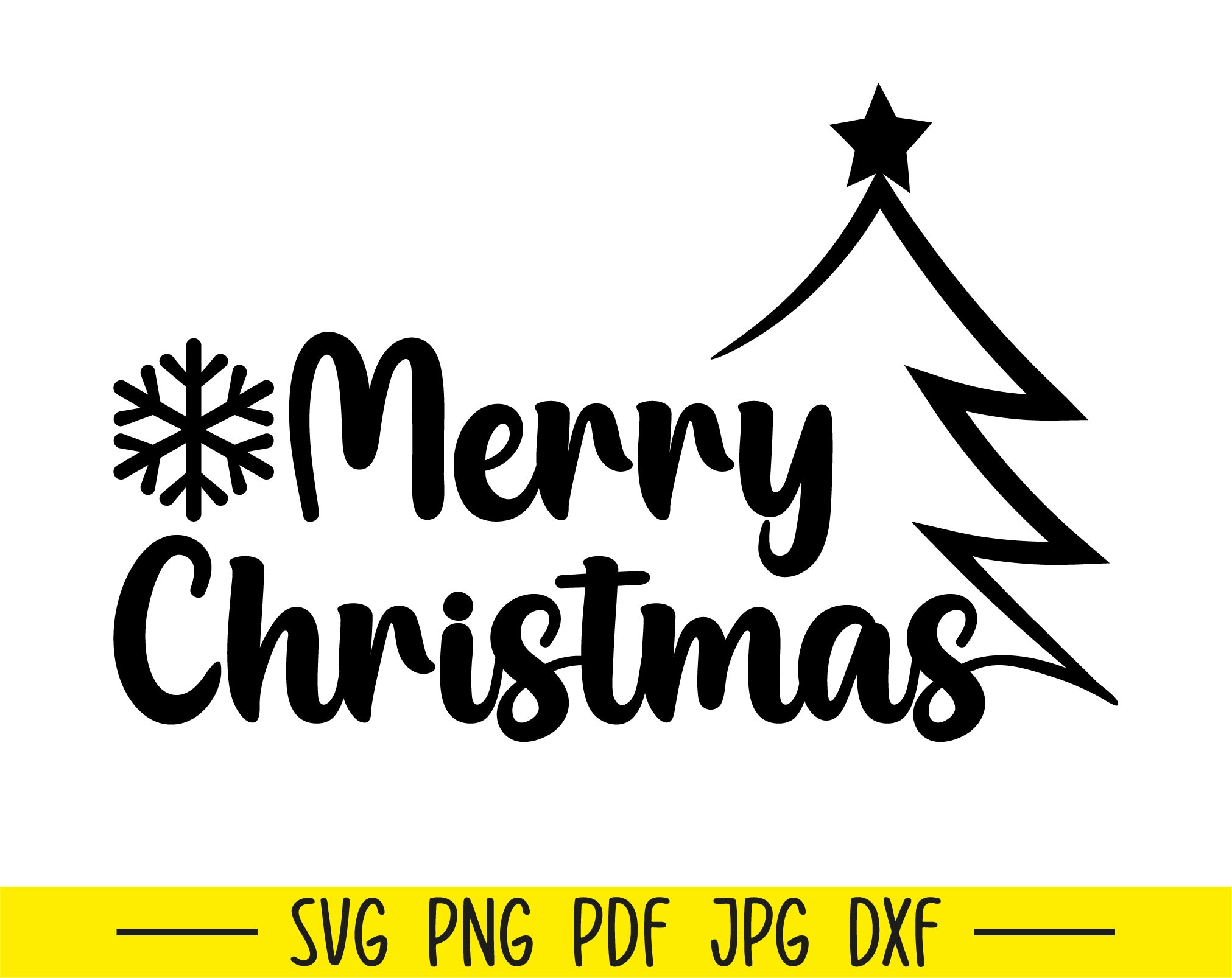 Merry Christmas With Christmas Tree Svg, Christmas Tree Svg, Christmas ...