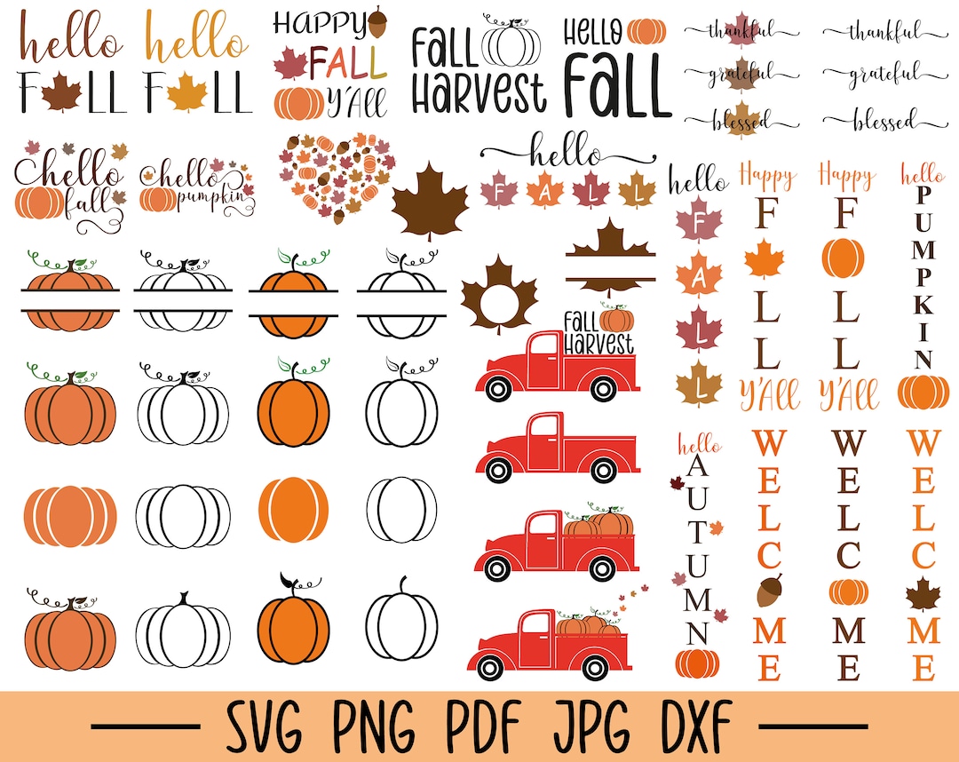42 Fall Svg Files, Fall Svg Bundle, Pumpkin Svg, Fall Signs Svg, Fall ...