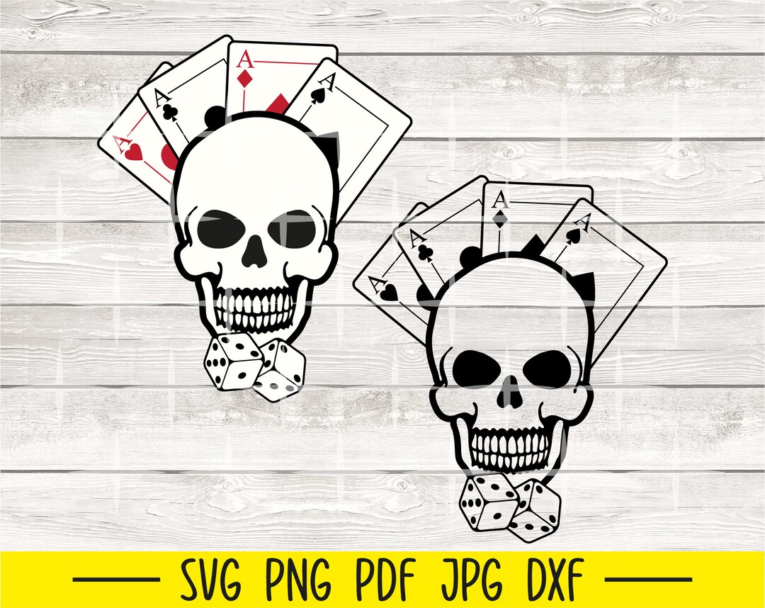 Skull Gambler Svg, Playing Cards Svg, Casino Svg, Gambling Svg, Cards ...
