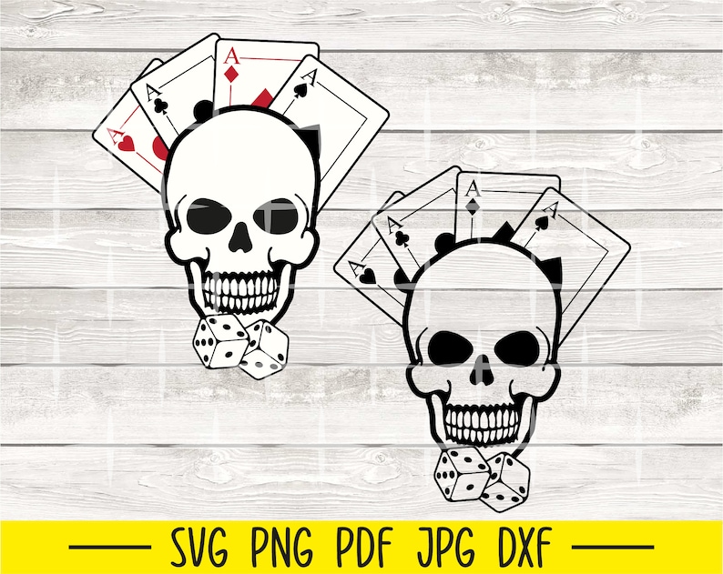 Skull Gambler Svg, Playing Cards Svg, Casino Svg, Gambling Svg, Cards ...