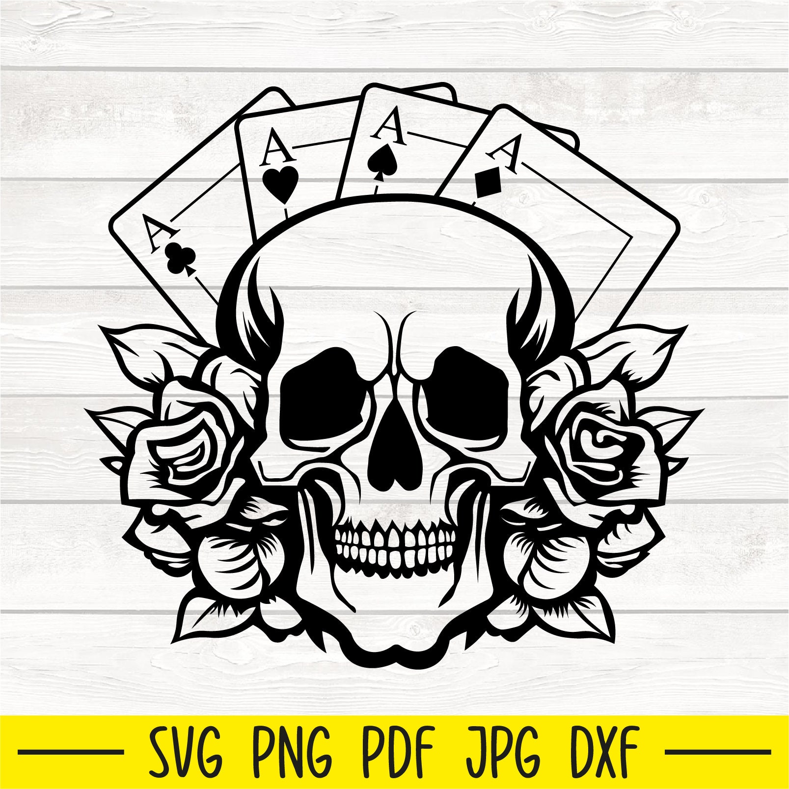 Skull Svg, Playing Cards Svg, Poker Svg, Gambling Svg, Casino Svg ...