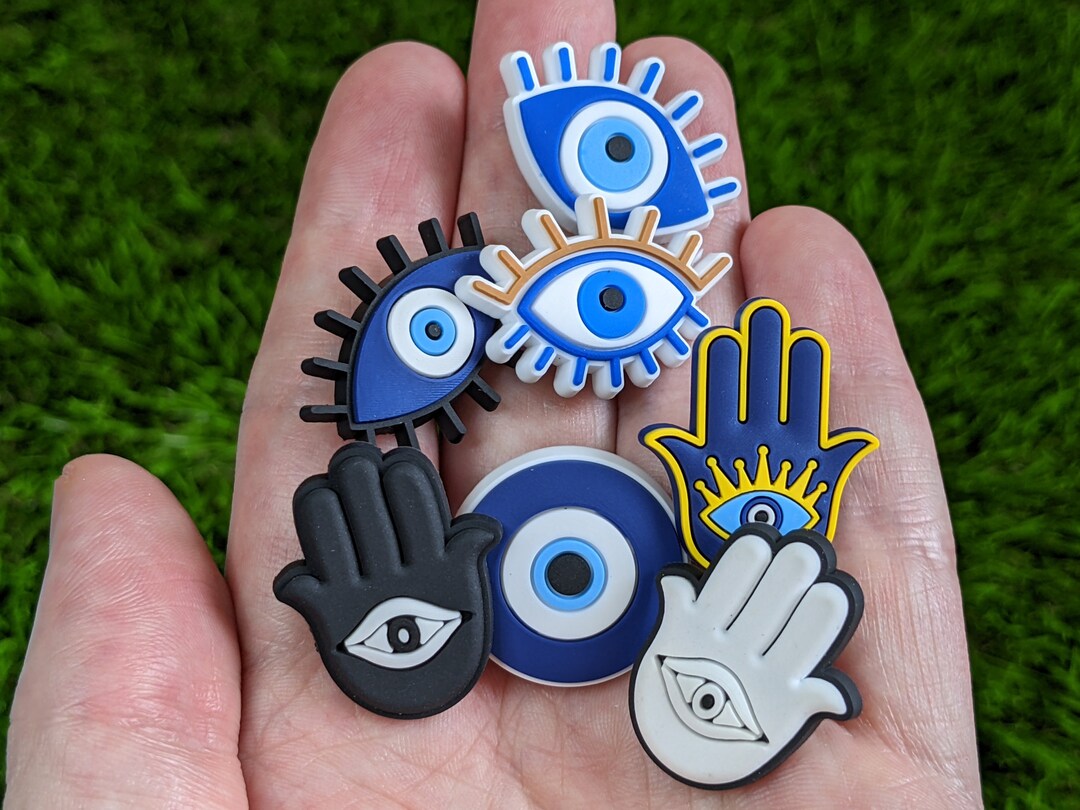 Hamsa Hand Evil Eye Shoe Charms, Protection Croc Charms - Etsy