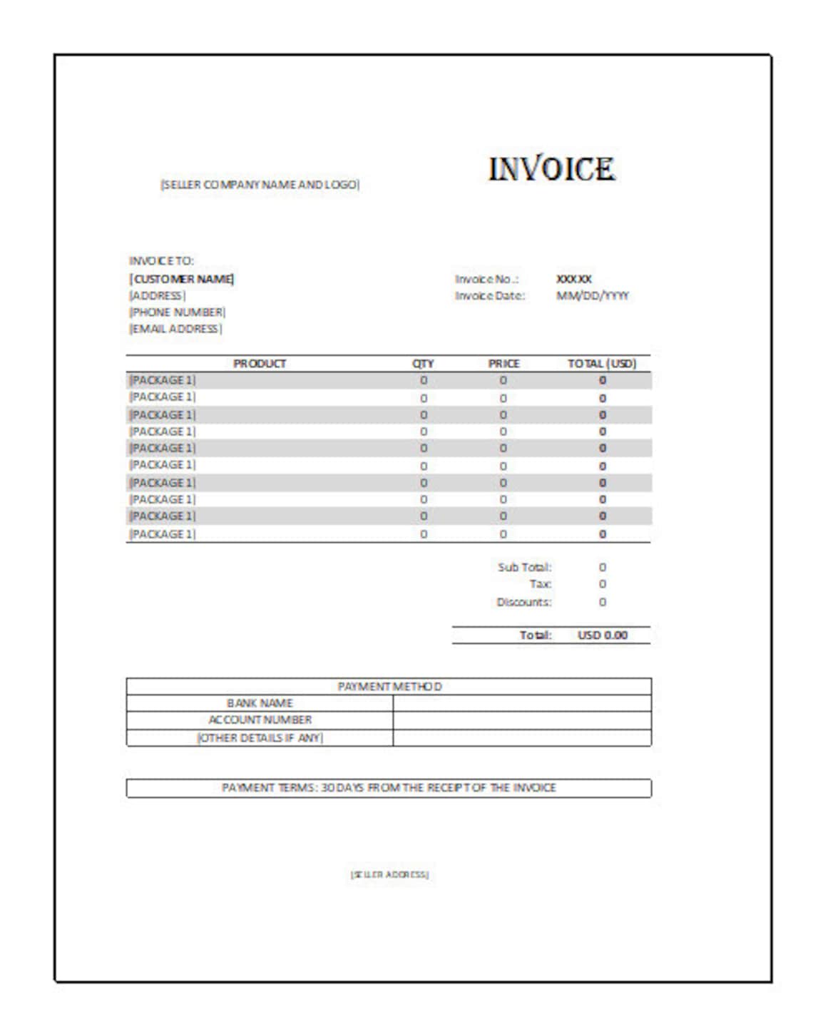 invoice-packing-list-downloadable-editable-and-printable-etsy-uk