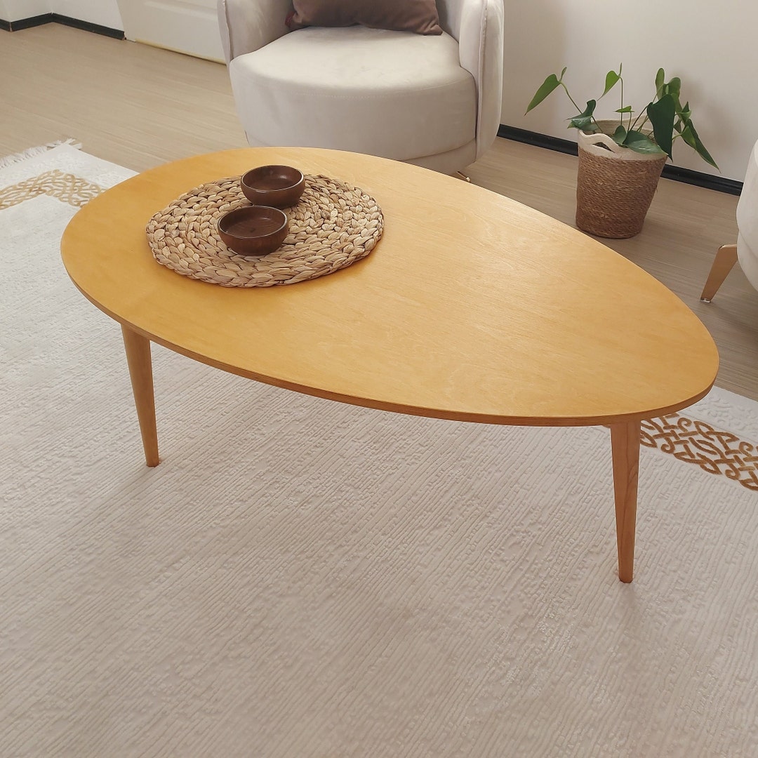 Egg Shape Coffee Table, Oval Coffee Table, Wooden Coffee Table ,wooden ...