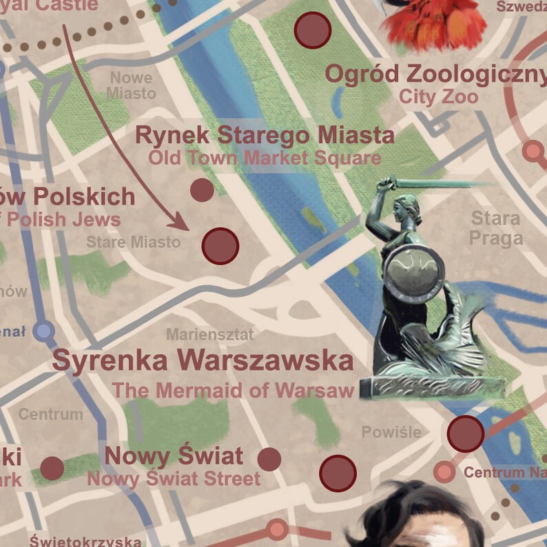 Illustrated Map of Warsaw - Etsy