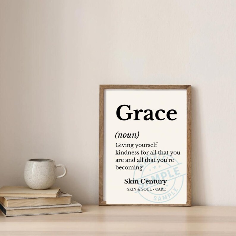 Grace Definition Print | Minimalist Neutral Wall Art (digital Download ...