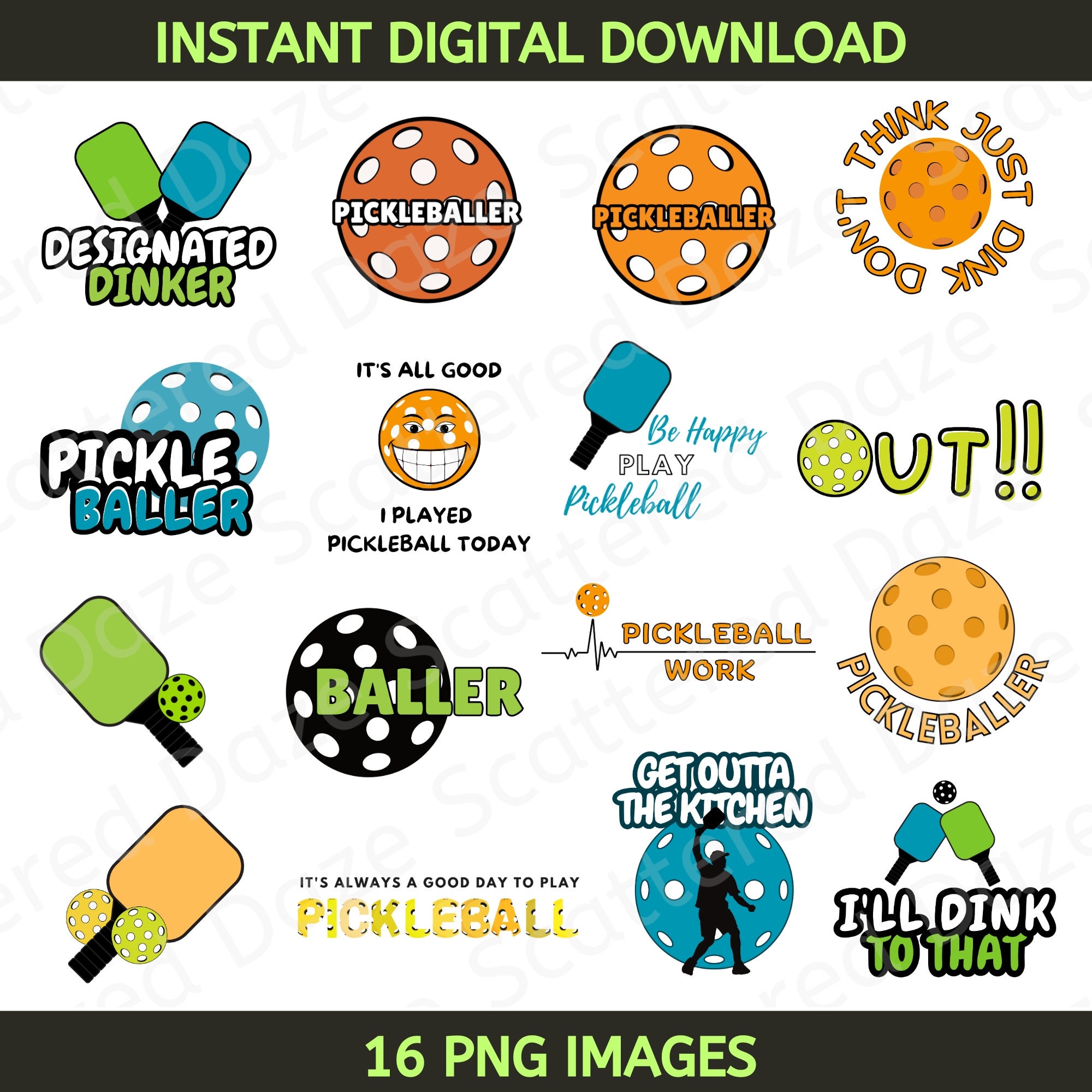 Pickleball PNG Bundle, Pickleball Tshirt Image, Pickleball Graphic ...