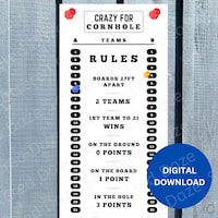 Printable Number Board Cards for Cornhole Tournament - Includes for up ...