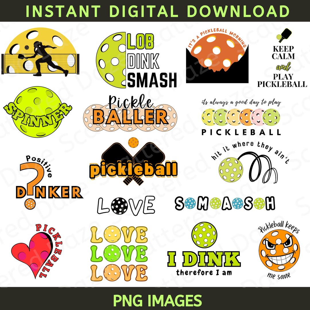 Pickleball PNG Bundle, Pickleball Digital Download, Pickleball Tshirt ...