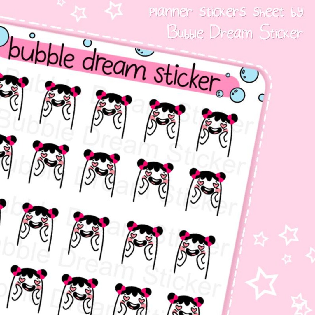 Lovestruck Bobchik Babi Planner Stickers, Emoti Inlove Emotion ...