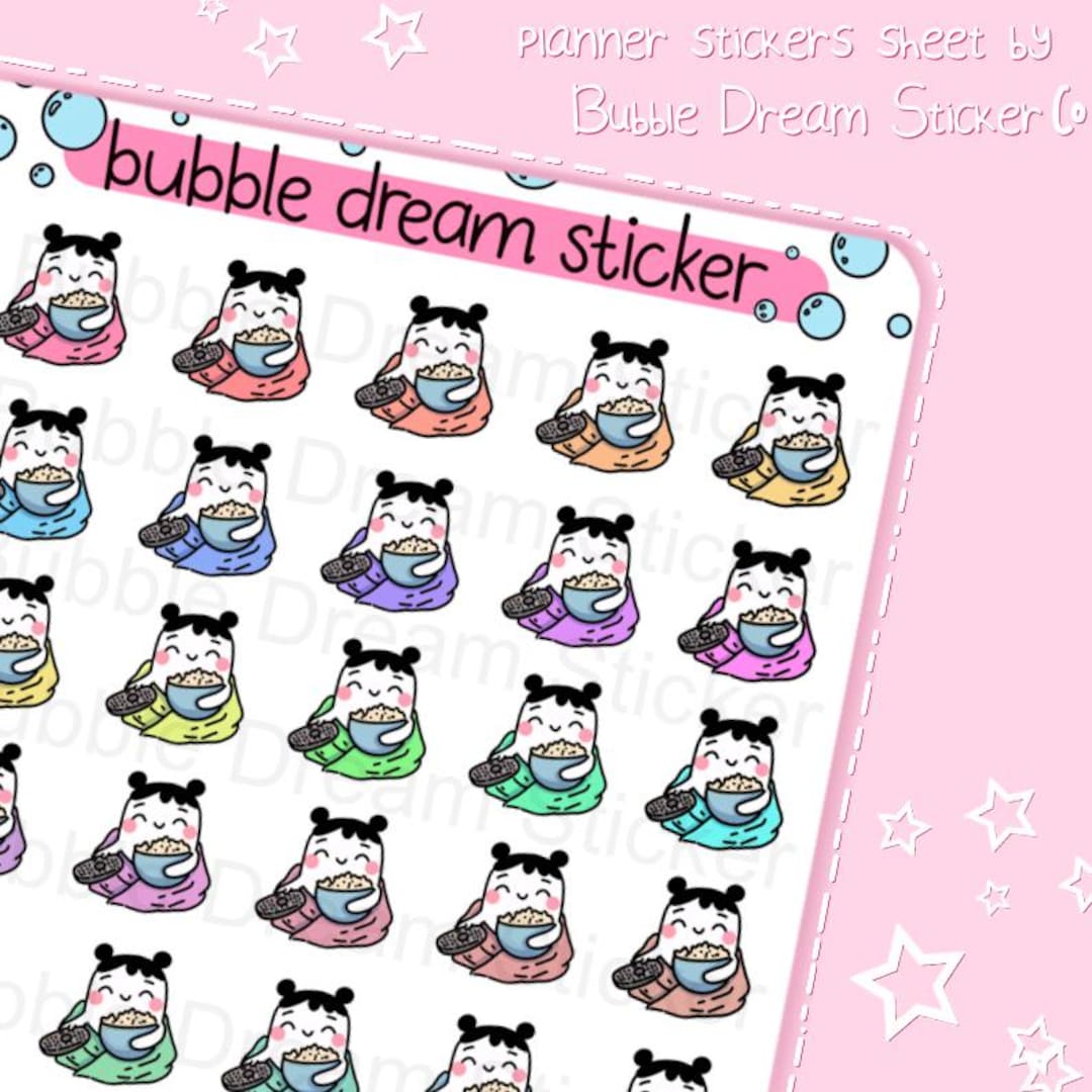 Bobchik Binge-watching Planner Stickers, TV Show & Movie Time Emoti ...