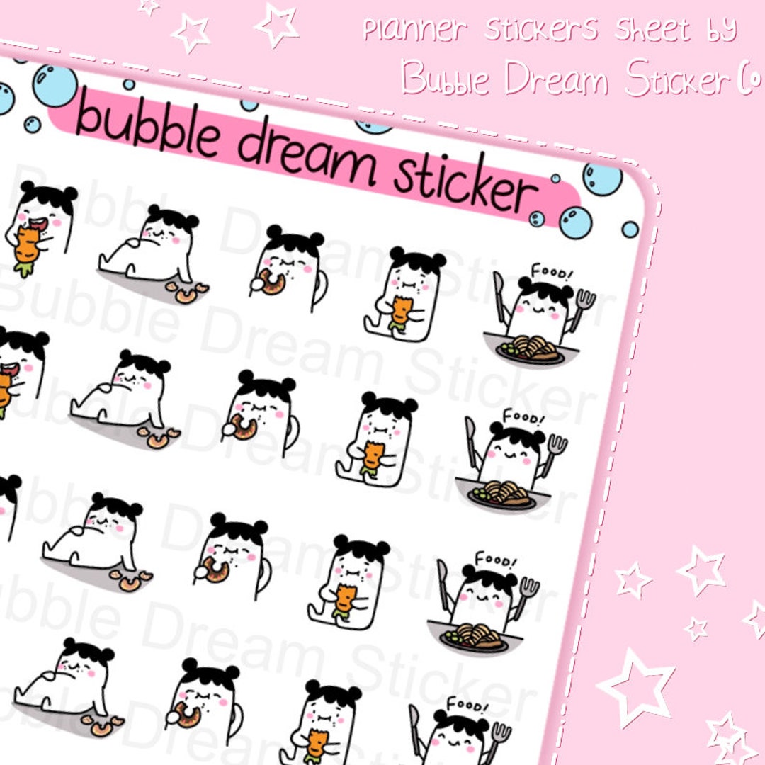 Time to Eat Stickers, Treat Day Sticker, Ramen Stickers, Noodles Eating ...