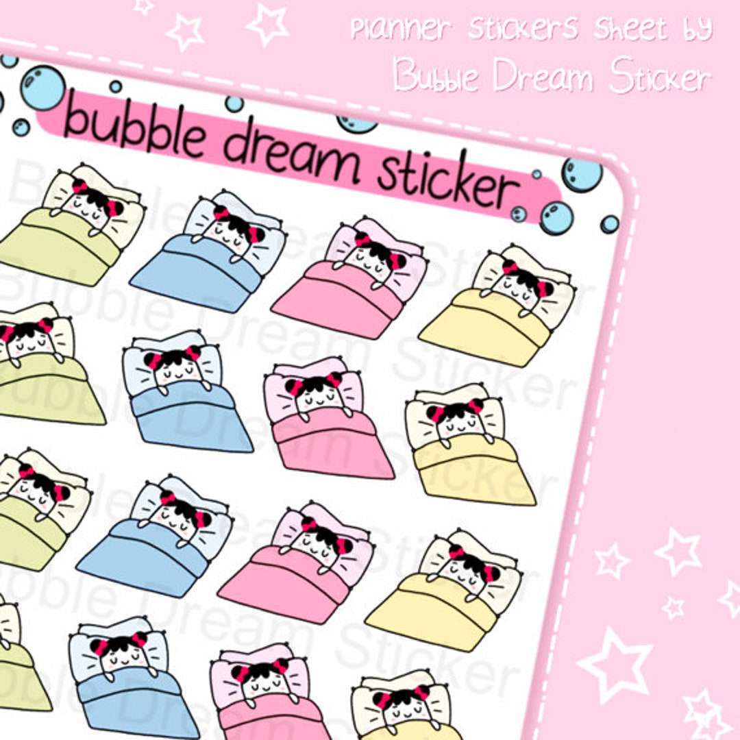 Sleep Stickers, Printable Stickers, Nap Time Stickers, Kawaii Stickers ...
